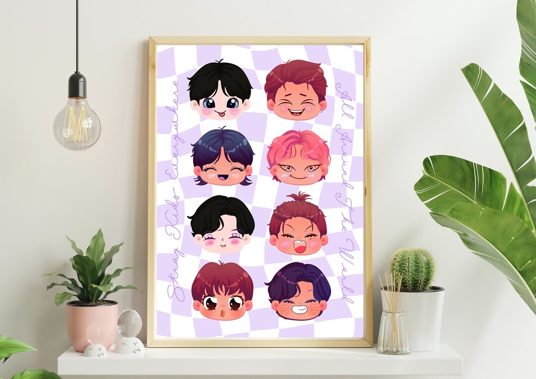Stray Kids Poster Digital Download, SKZ Cute 8 Member Art Print, A4 and ...