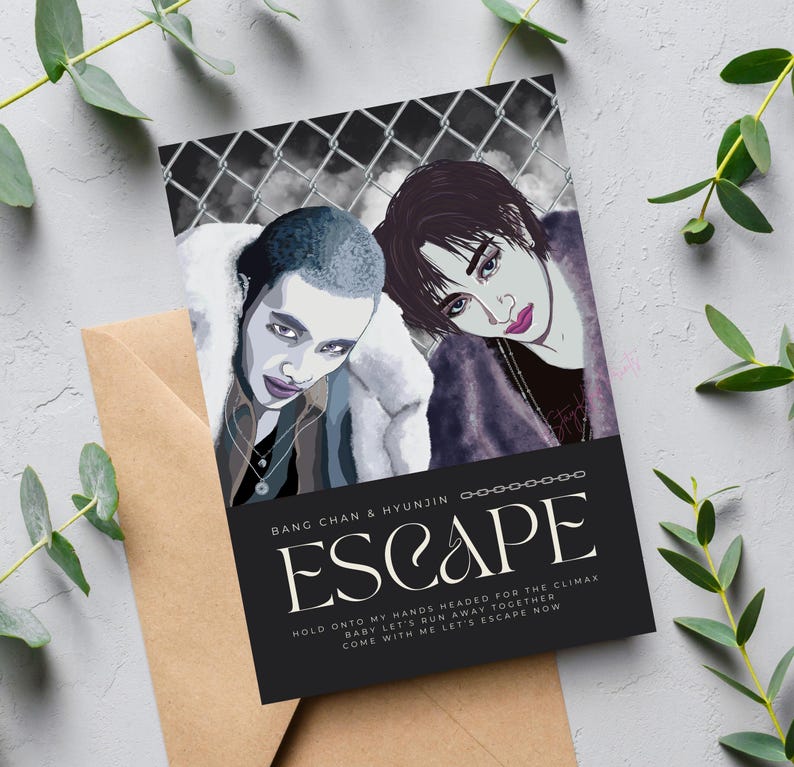 Bang Chan Hyunjin Escape Poster Digital Download, Stray Kids Print ...