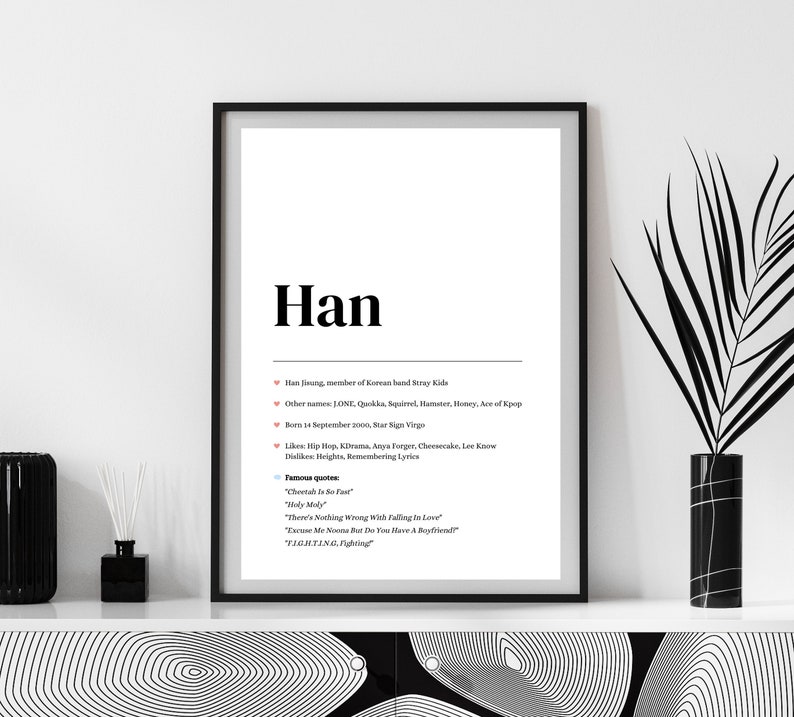 Stray Kids Han Jisung Bio Poster, SKZ Han Art Print (digital Download ...