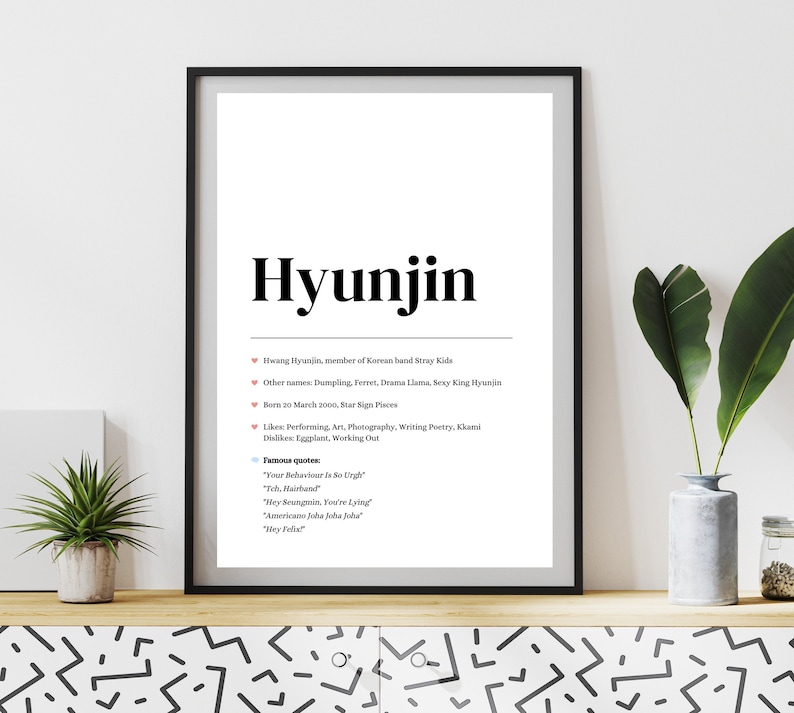 Stray Kids Hyunjin Definition Poster, SKZ Bio Art (digital Download) - Etsy