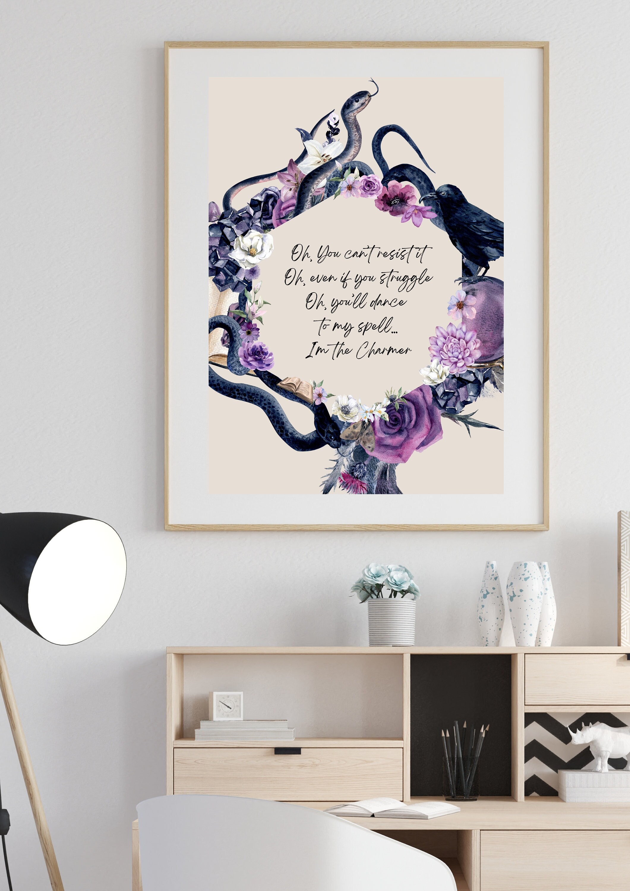 Stray Kids Charmer Art Print, Snake & Purple Flowers (digital Download ...