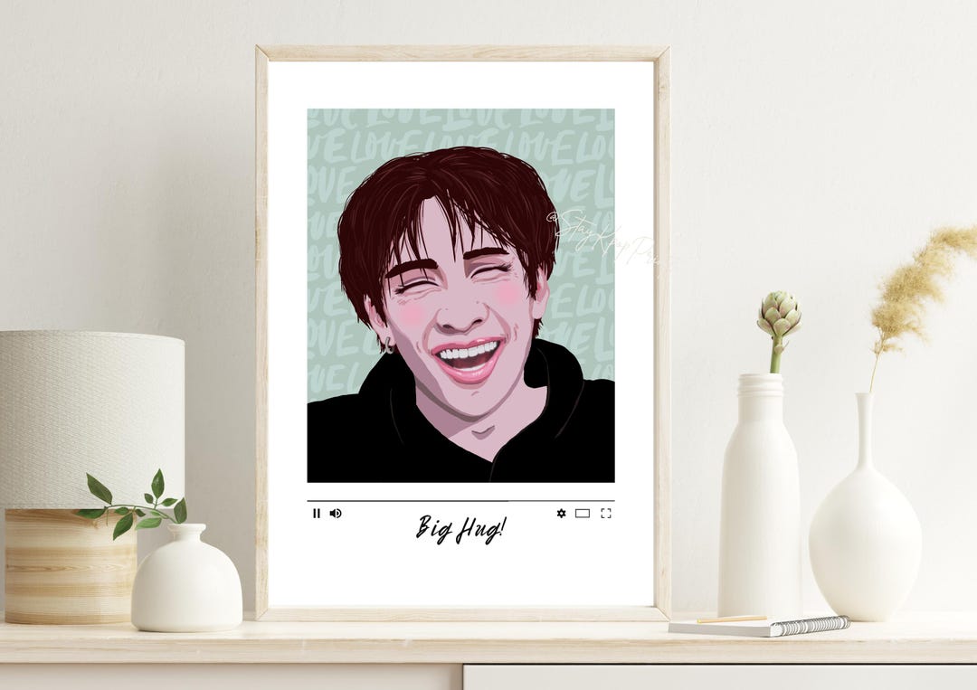 Bang Chan Big Hug, Stray Kids Art Print Digital Download, Chan's Room ...