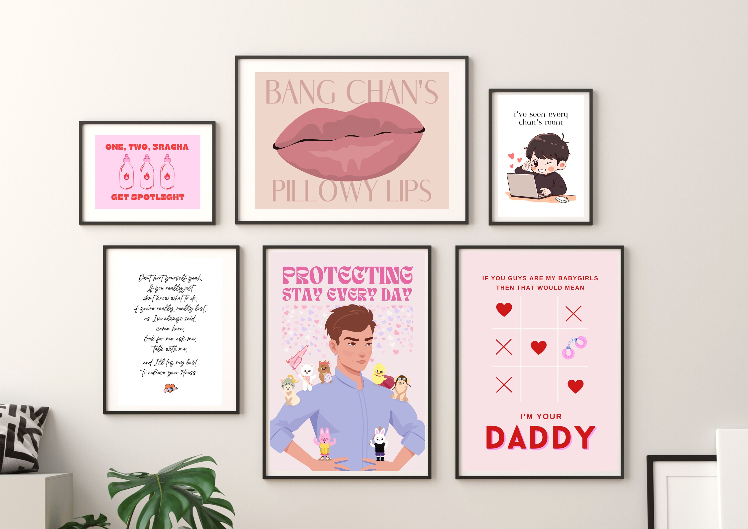 Stray Kids Bang Chan Lips Art, SKZ Poster Descarga digital, Conjunto de ...
