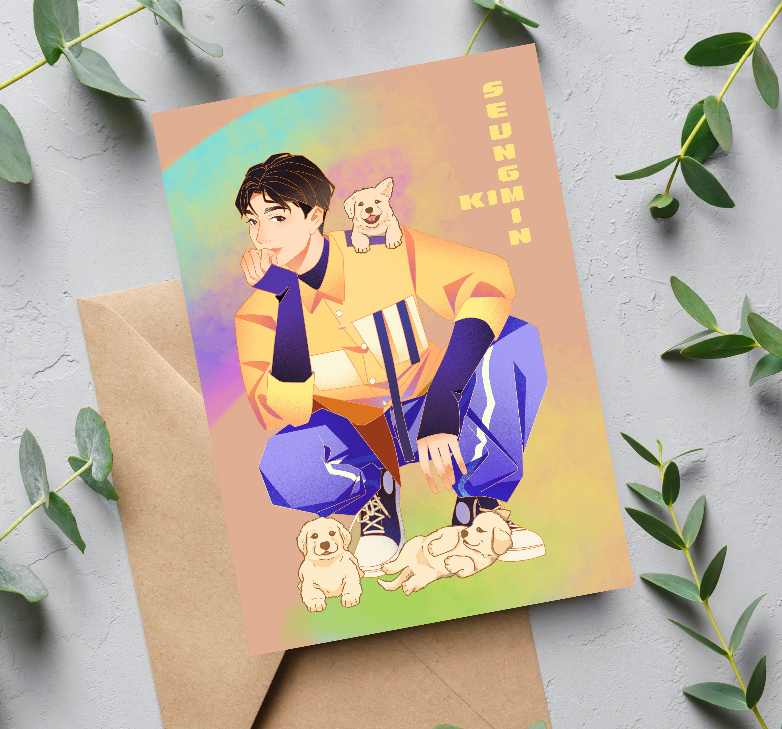 Stray Kids Seungmin Puppy Art, SKZ Poster, Digital Download, A4 and A5 ...