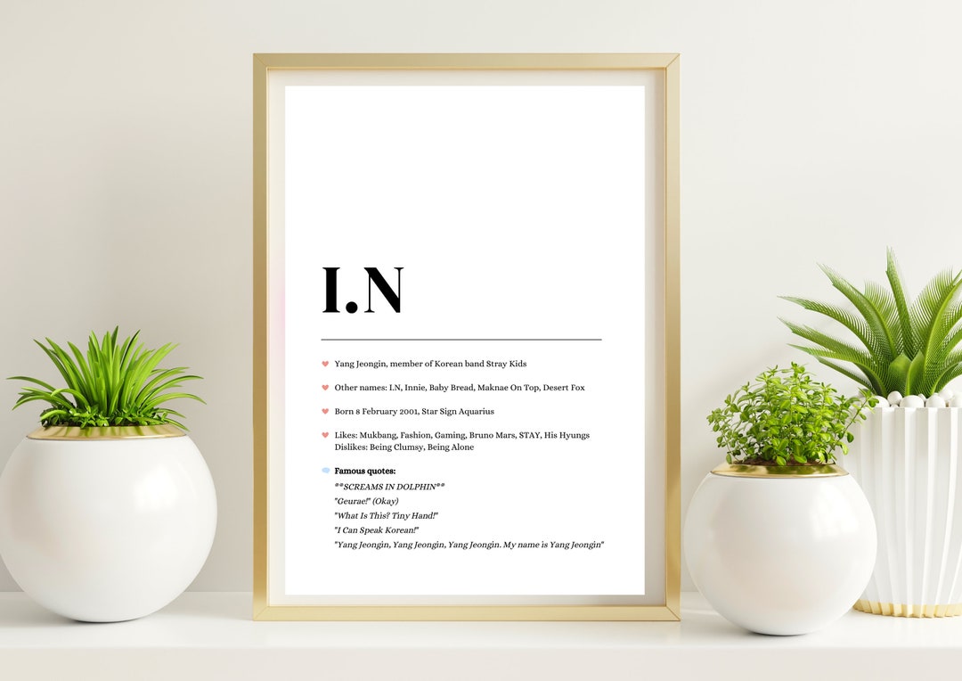 Stray Kids I.N Definition Poster, SKZ Jeongin Bio Art (digital Download ...