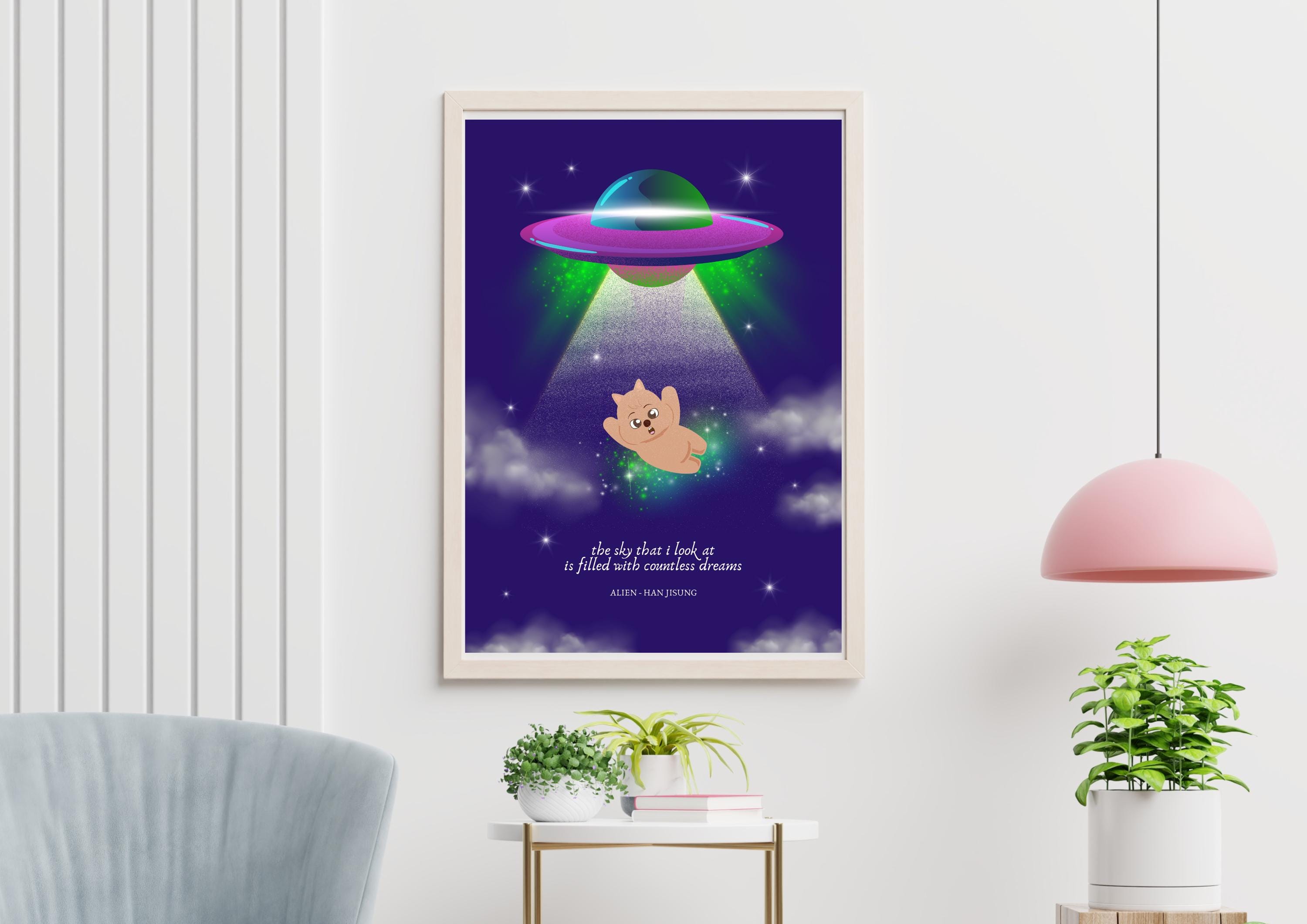 Han Jisung Alien Art Print Digital Download, Stray Kids Poster, A4 and ...