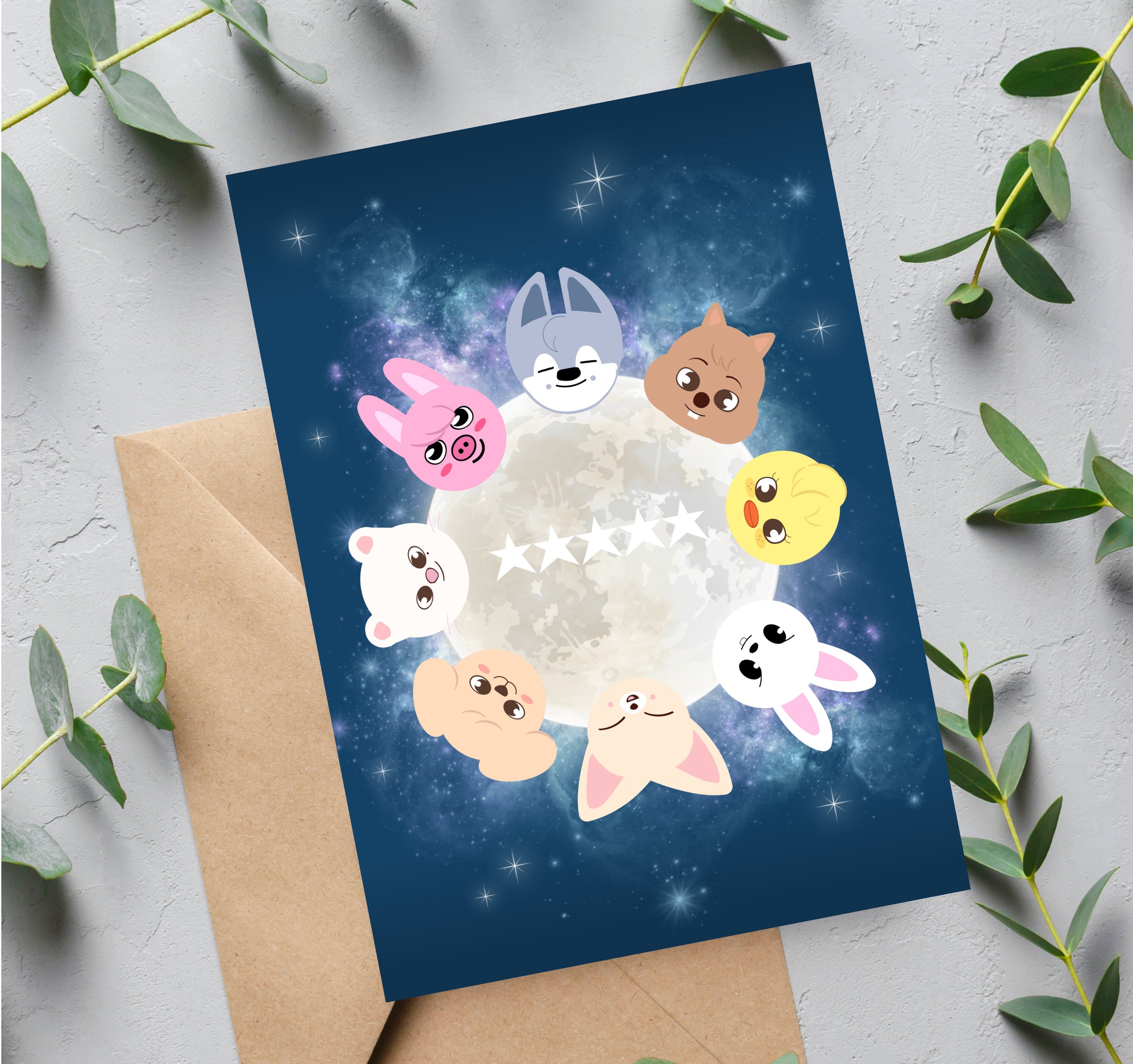 Stray Kids 5-STAR Skzoo Poster, Celestial Kpop Wall Art (digital ...