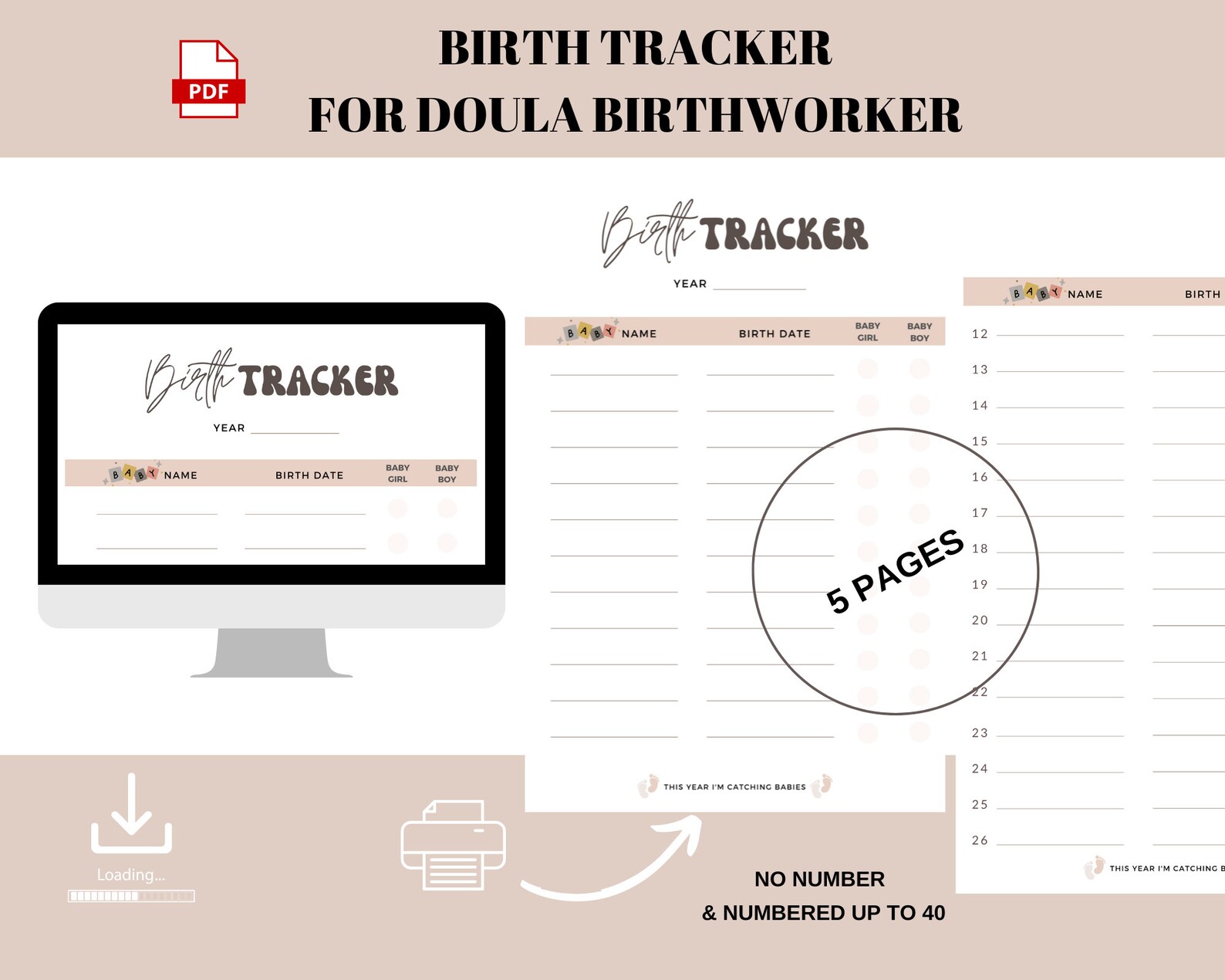 Birth Tracker Printable, Birth Tracker for Doula, Midwife Tracker ...
