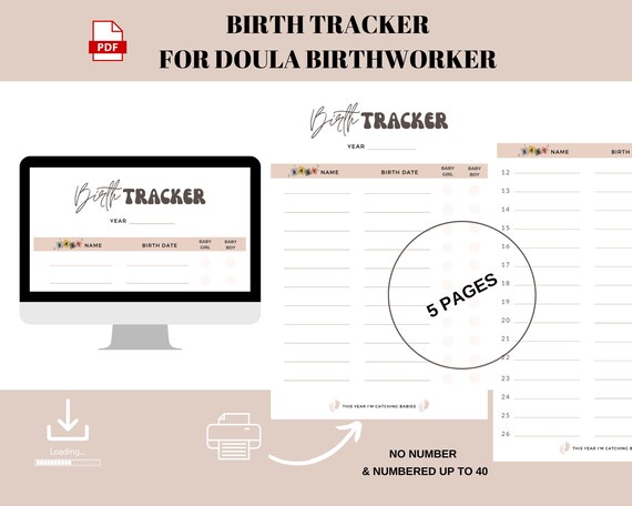 Birth Tracker Printable Birth Tracker for Doula Midwife - Etsy