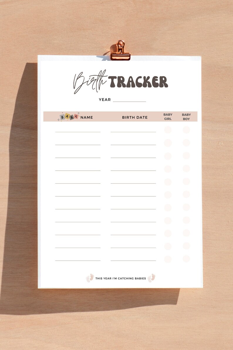 Birth Tracker Printable, Birth Tracker for Doula, Midwife Tracker ...