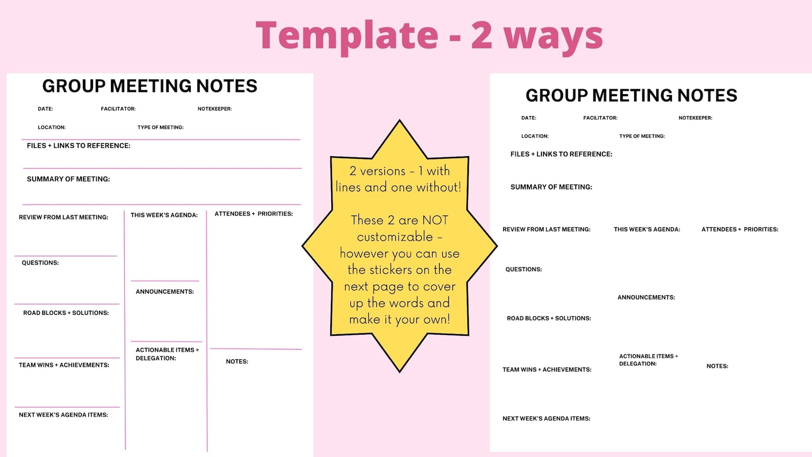 Onenote Group Meeting Notes Template - Etsy