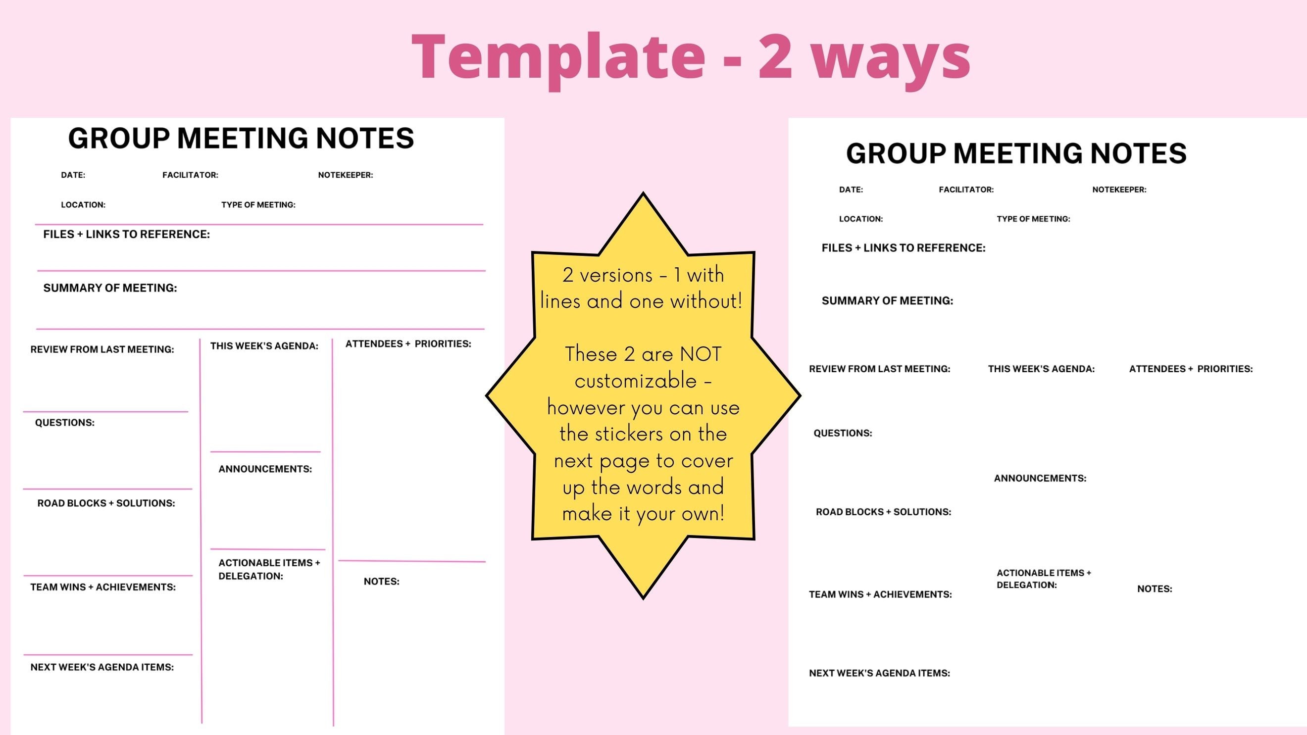 Onenote Group Meeting Notes Template - Etsy