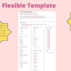 Onenote Group Meeting Notes Template - Etsy