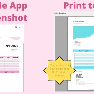 Onenote Invoice Template - Etsy UK