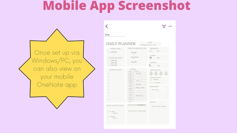 Onenote Daily Planner Template - Etsy