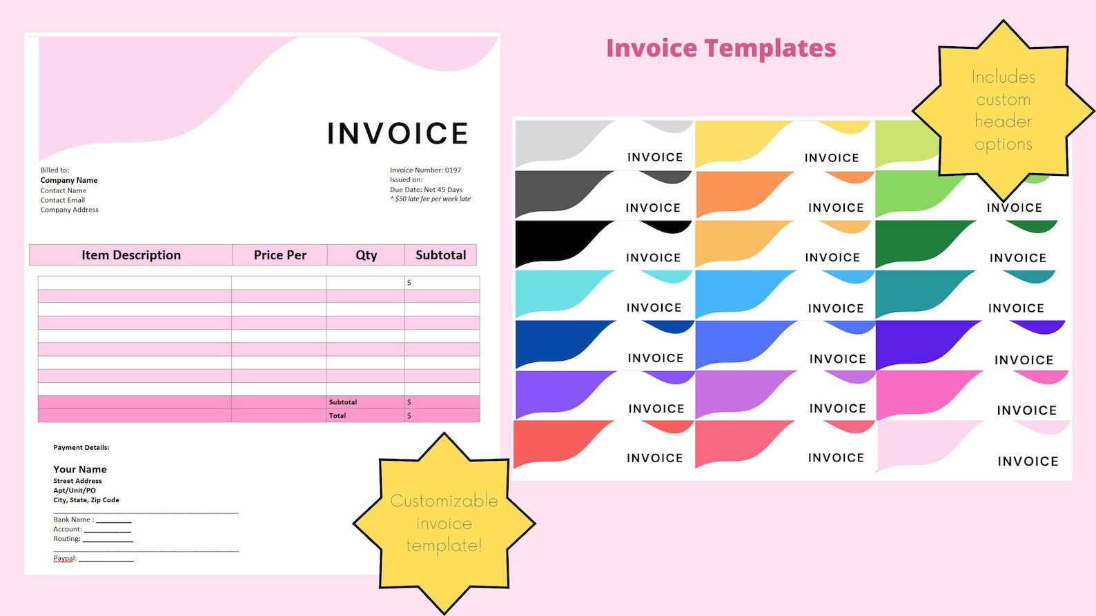 Onenote Invoice Template - Etsy