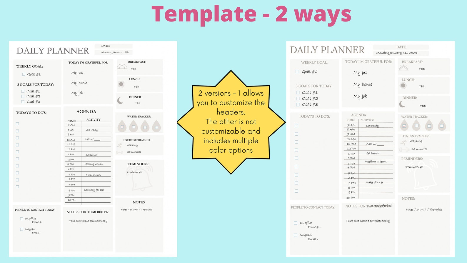 Onenote Daily Planner Template - Etsy