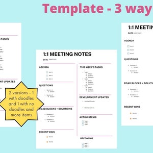 Onenote 1:1 Meeting Notes Template - Etsy