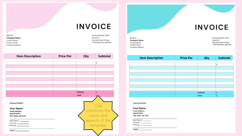Onenote Invoice Template - Etsy