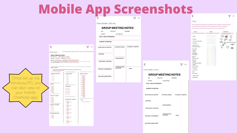 Onenote Group Meeting Notes Template - Etsy