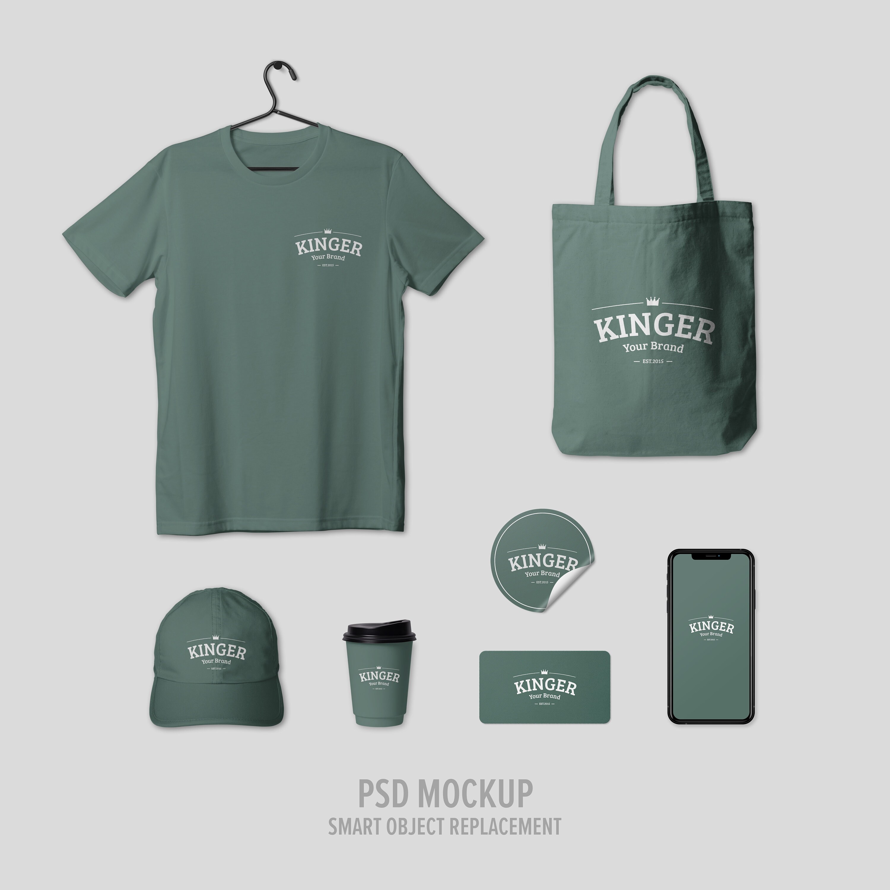 Branding Merchandise Mockup PSD Customizable T-shirt, Tote Bag, Cap ...