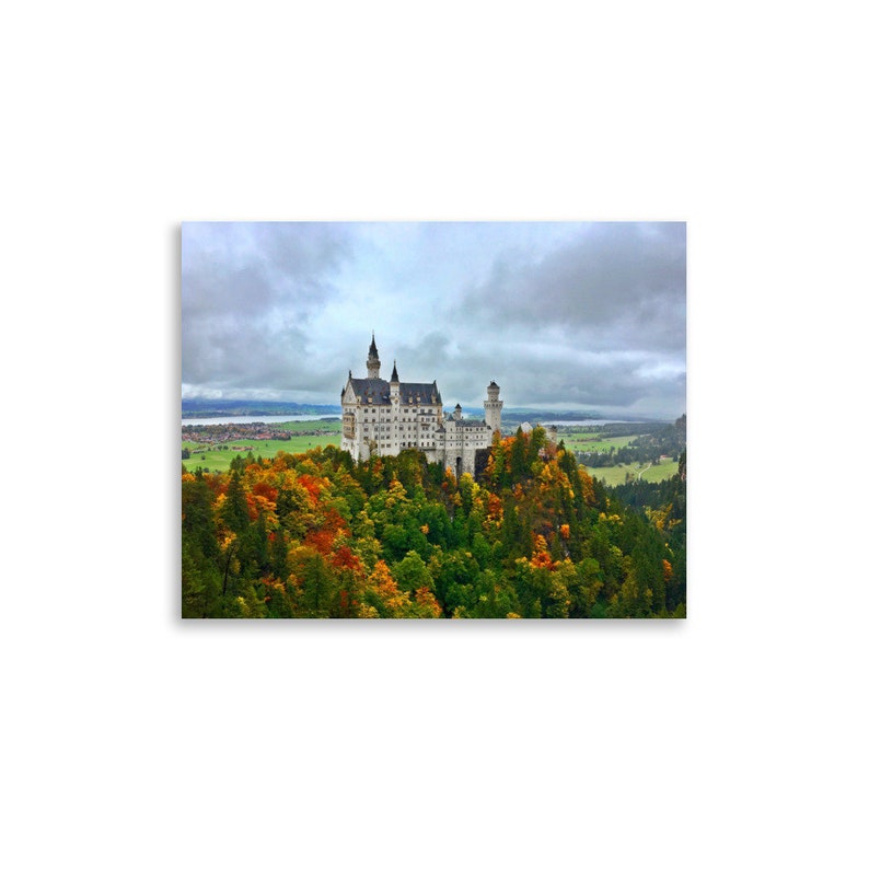 Neuschwanstein Castle Travel Poster Fall Foliage Poster, Neuschwanstein ...