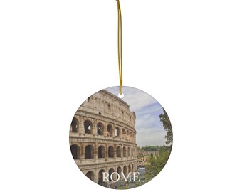 Artistic Rome Landmark Collage Ornament, Italy Christmas Gift With ...