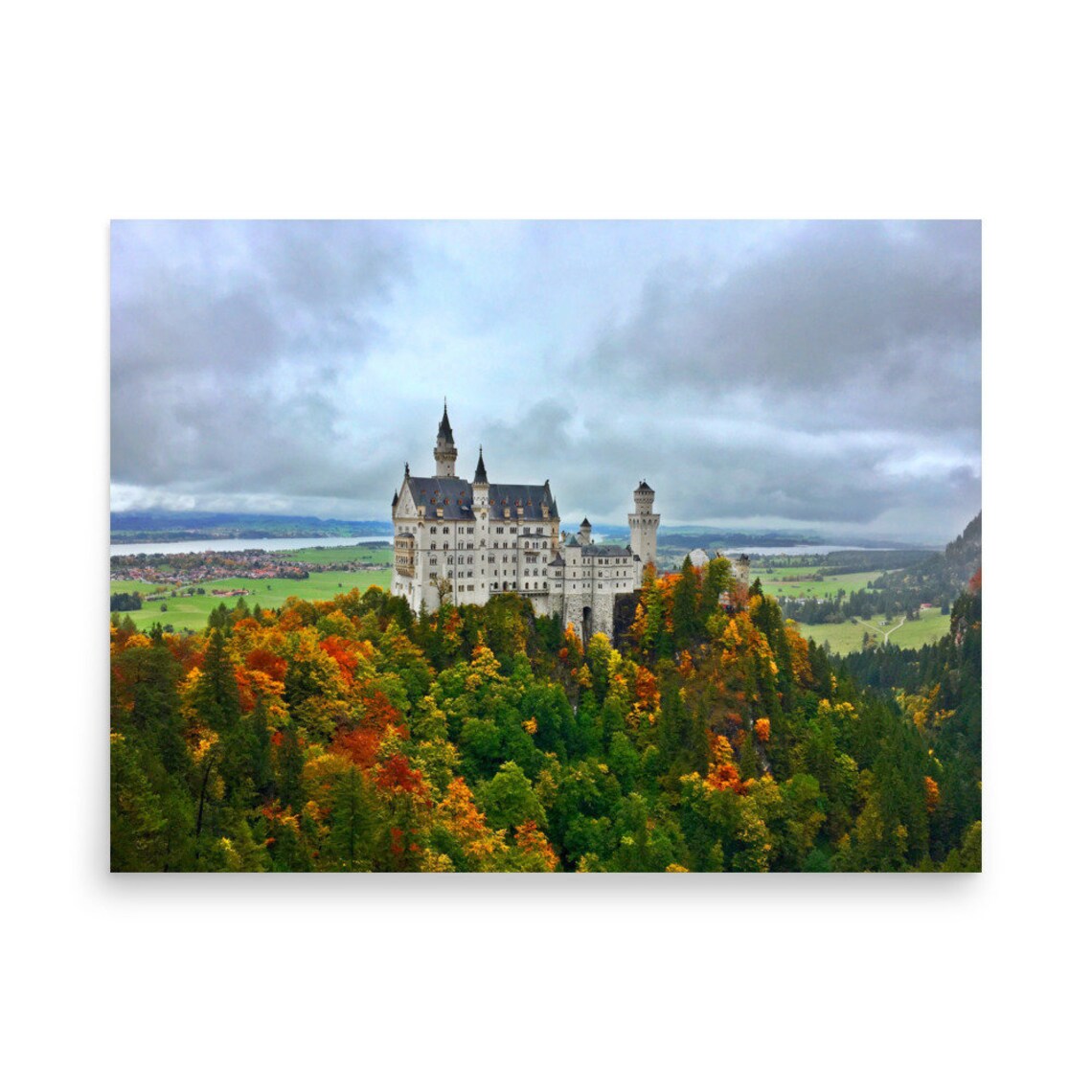 Neuschwanstein Castle Travel Poster Fall Foliage Poster, Neuschwanstein ...