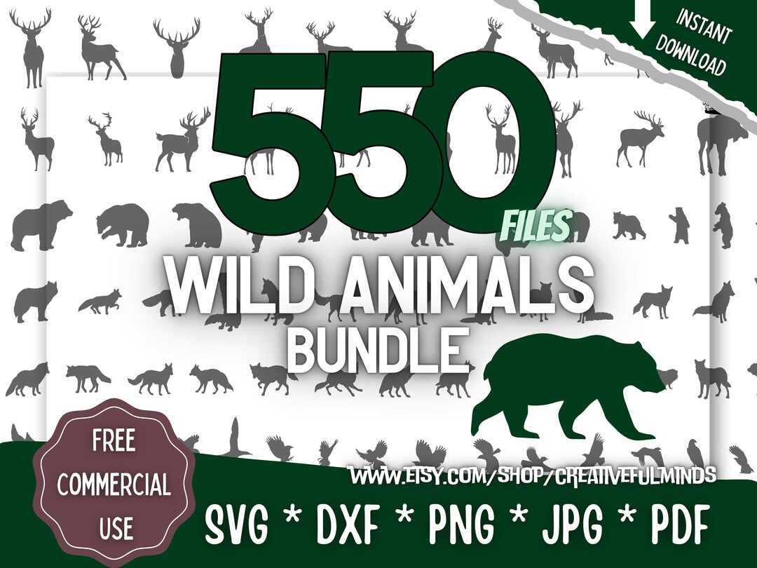 Wild Animals SVG Bundle | for Cricut, CNC, Laser, Etc | Creative ...