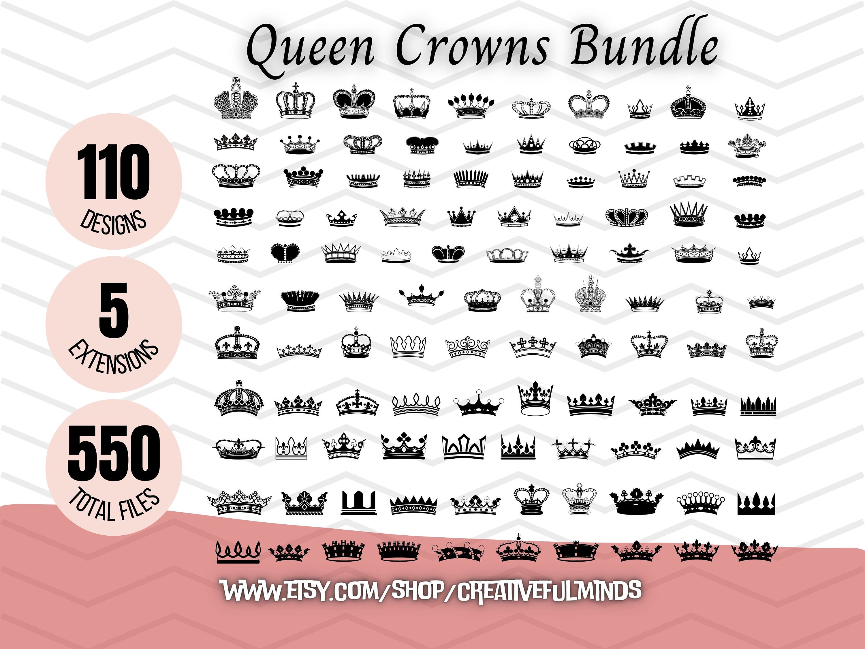 Queen Crowns SVG Bundle for Cricut CNC Laser Etc - Etsy UK