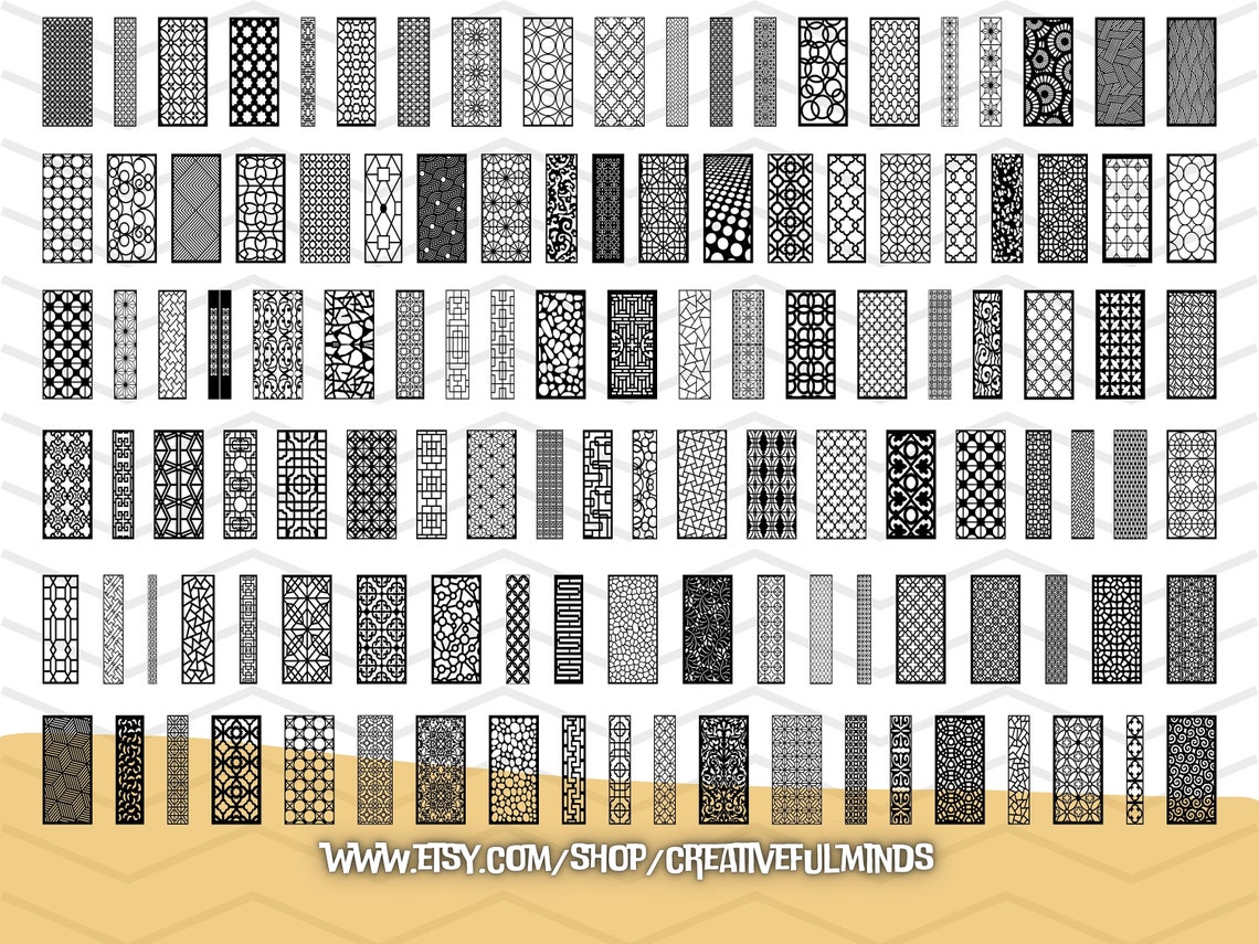 Geometric Panels SVG Bundle, Laser Cut Panels Svg, Panel Collection ...