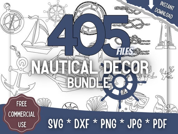 Nautical Decor SVG Bundle Sailing Ocean Beach for - Etsy