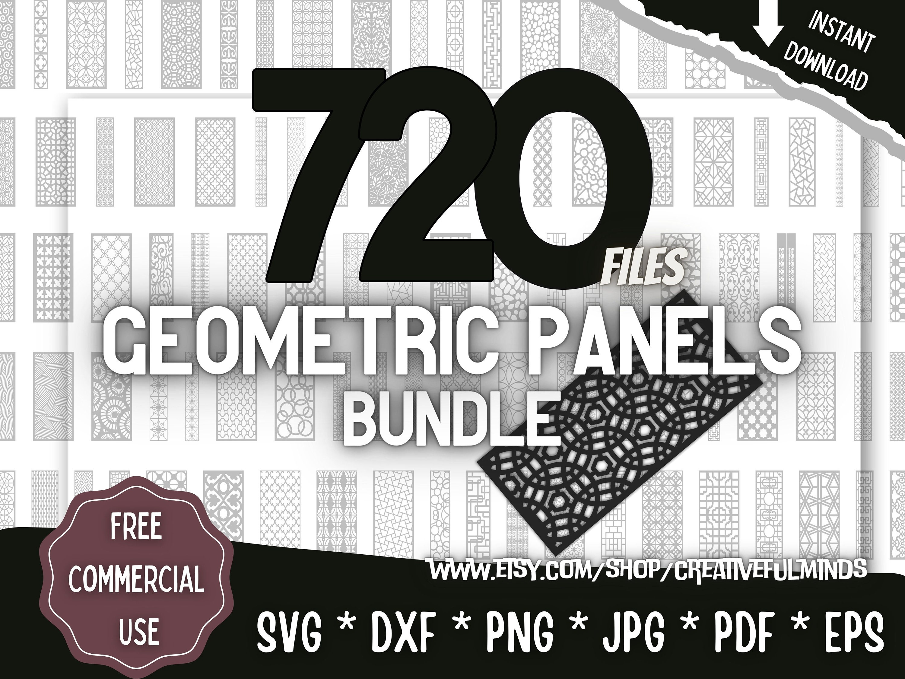Geometric Panels SVG Bundle for Cricut, CNC, Laser, Etc Creative ...
