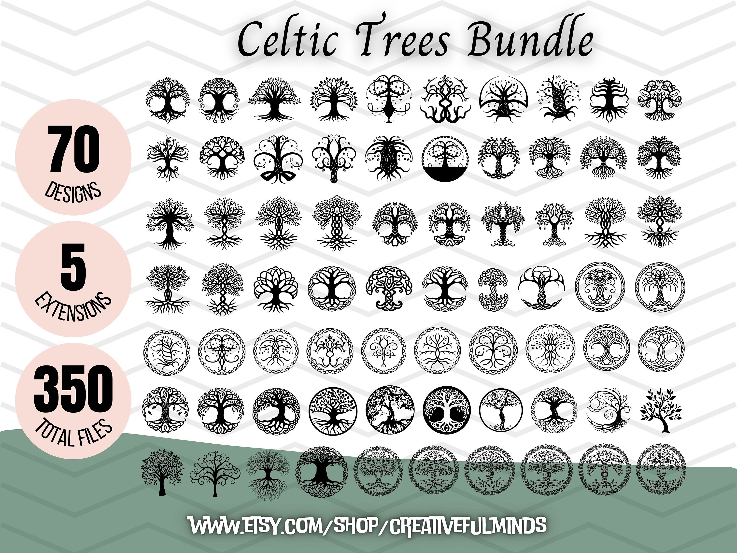 Celtic Trees SVG Bundle | Life Tree SVG | for Cricut, CNC, Laser, Etc ...