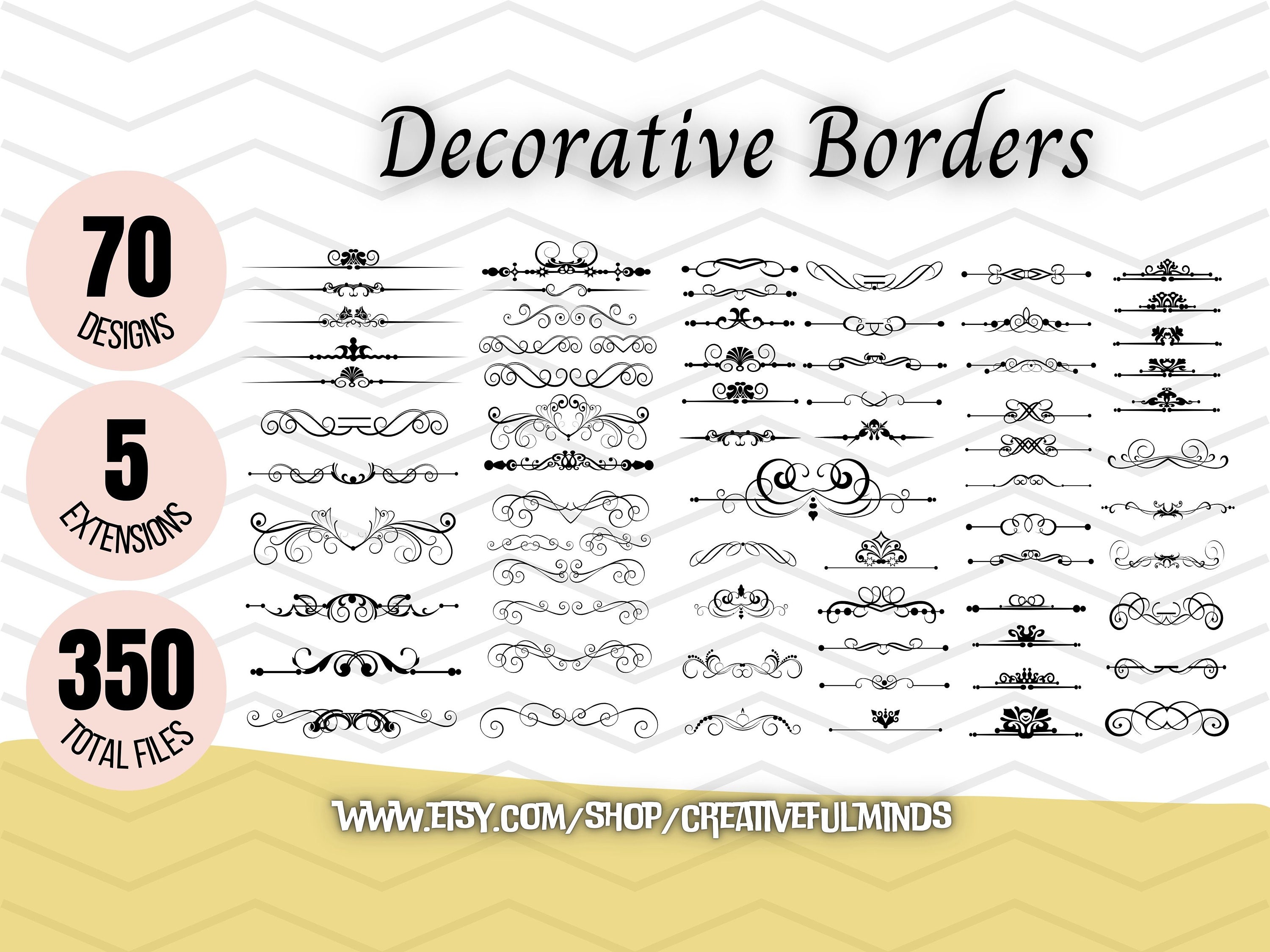 Decor Elements Mega Bundle SVG | Wreaths, Circles, Borders, Corners ...