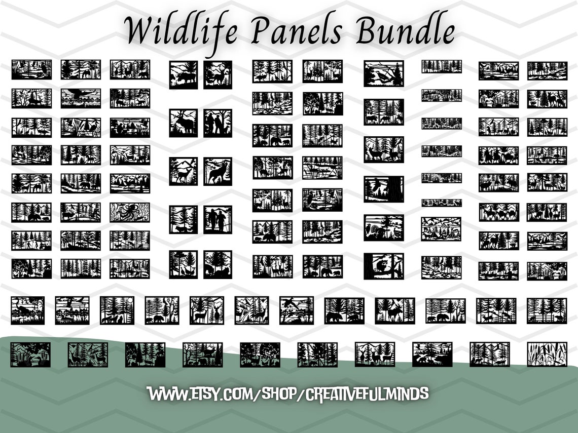 Wildlife Panels SVG Bundle | for CNC, Laser, Printing, Etc | Creative ...