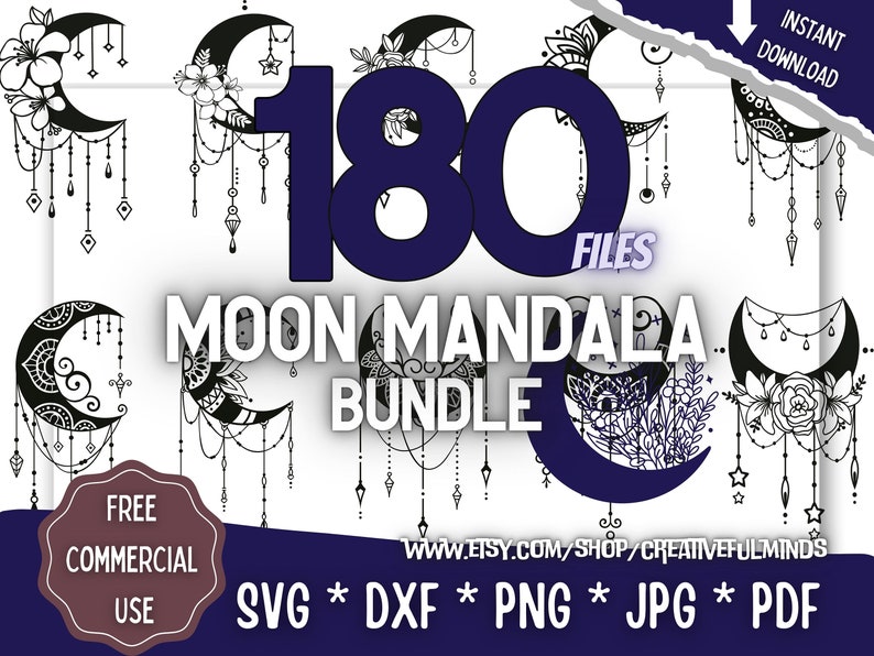 Moon Mandala SVG Bundle for Cricut CNC Laser Etc - Etsy