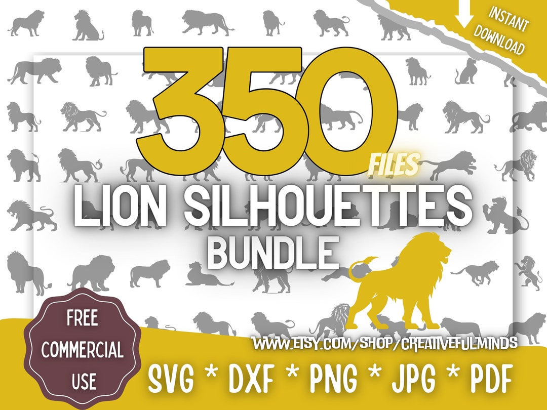 Lion Silhouettes SVG Bundle | for Cricut, CNC, Laser, Etc | Creative ...