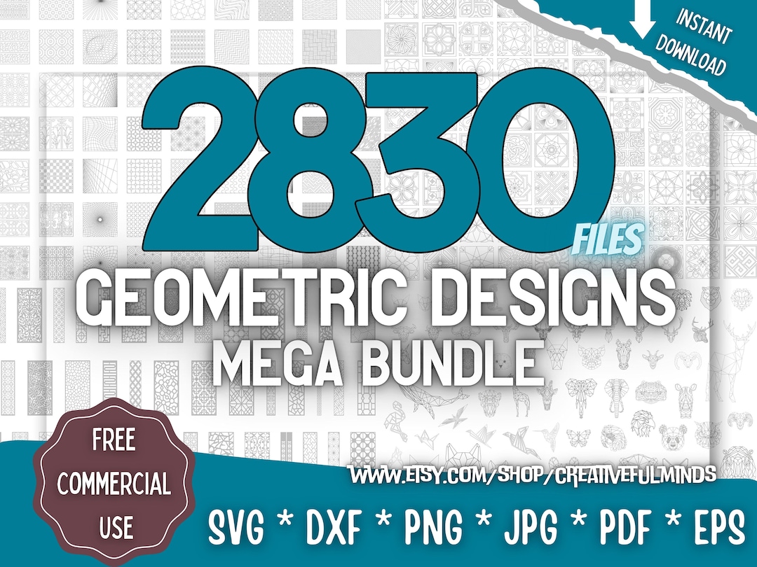 Geometric Designs Mega Bundle SVG | Geometric Patterns, Designs, Panels ...