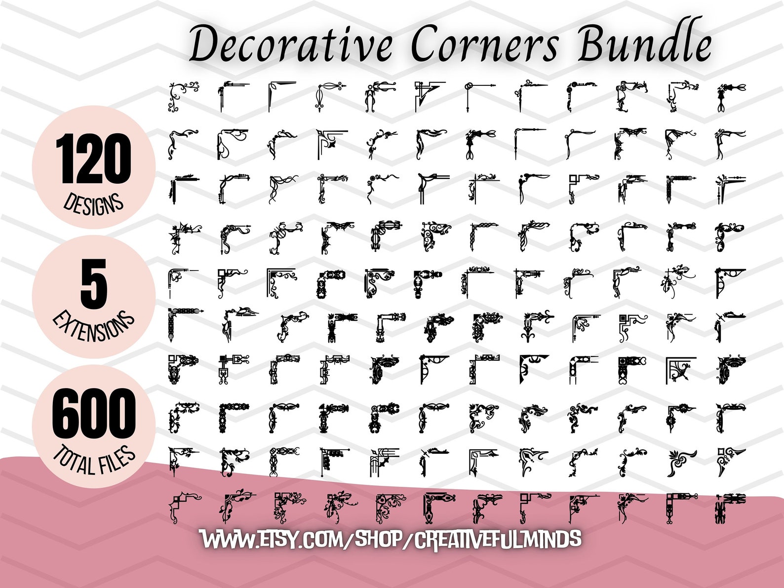Decorative Corners SVG Bundle | for Cricut, CNC, Laser, Etc | Creative ...