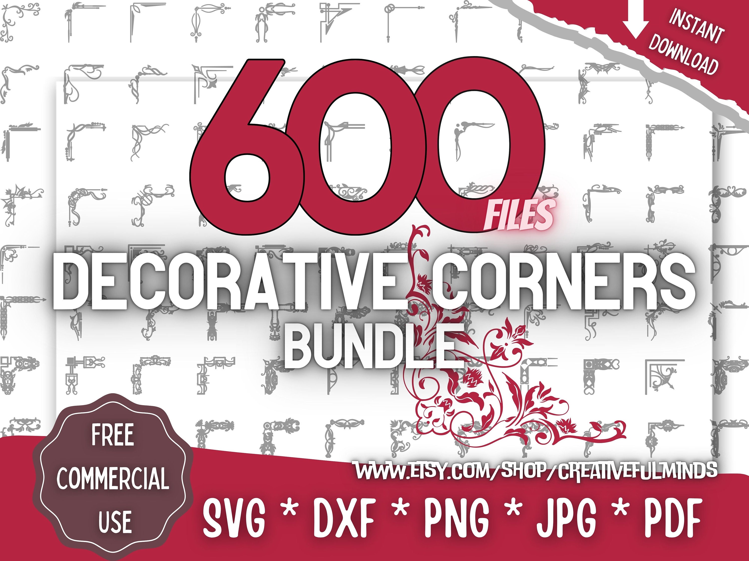 Decorative Corners SVG Bundle for Cricut, CNC, Laser, Etc Creative ...