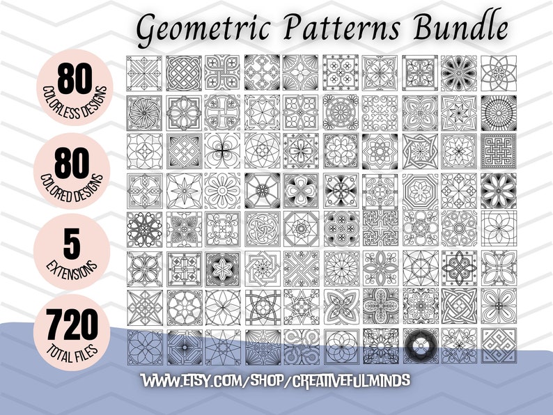 Geometric Patterns SVG Bundle | for Cricut, CNC, Laser, Etc | Creative ...