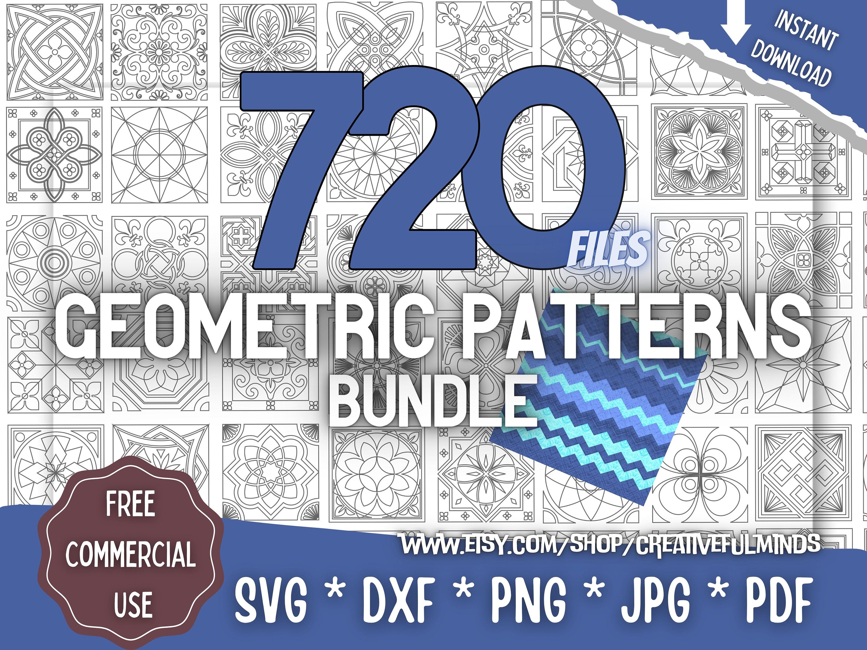 Geometric Patterns SVG Bundle for Cricut, CNC, Laser, Etc Creative ...