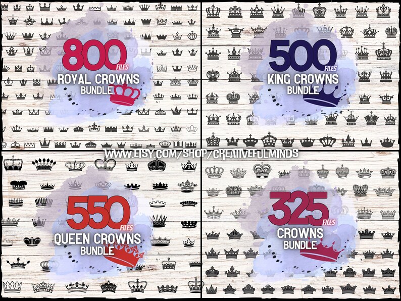 Royal Crowns Mega Bundle SVG King and Queen Crowns - Etsy