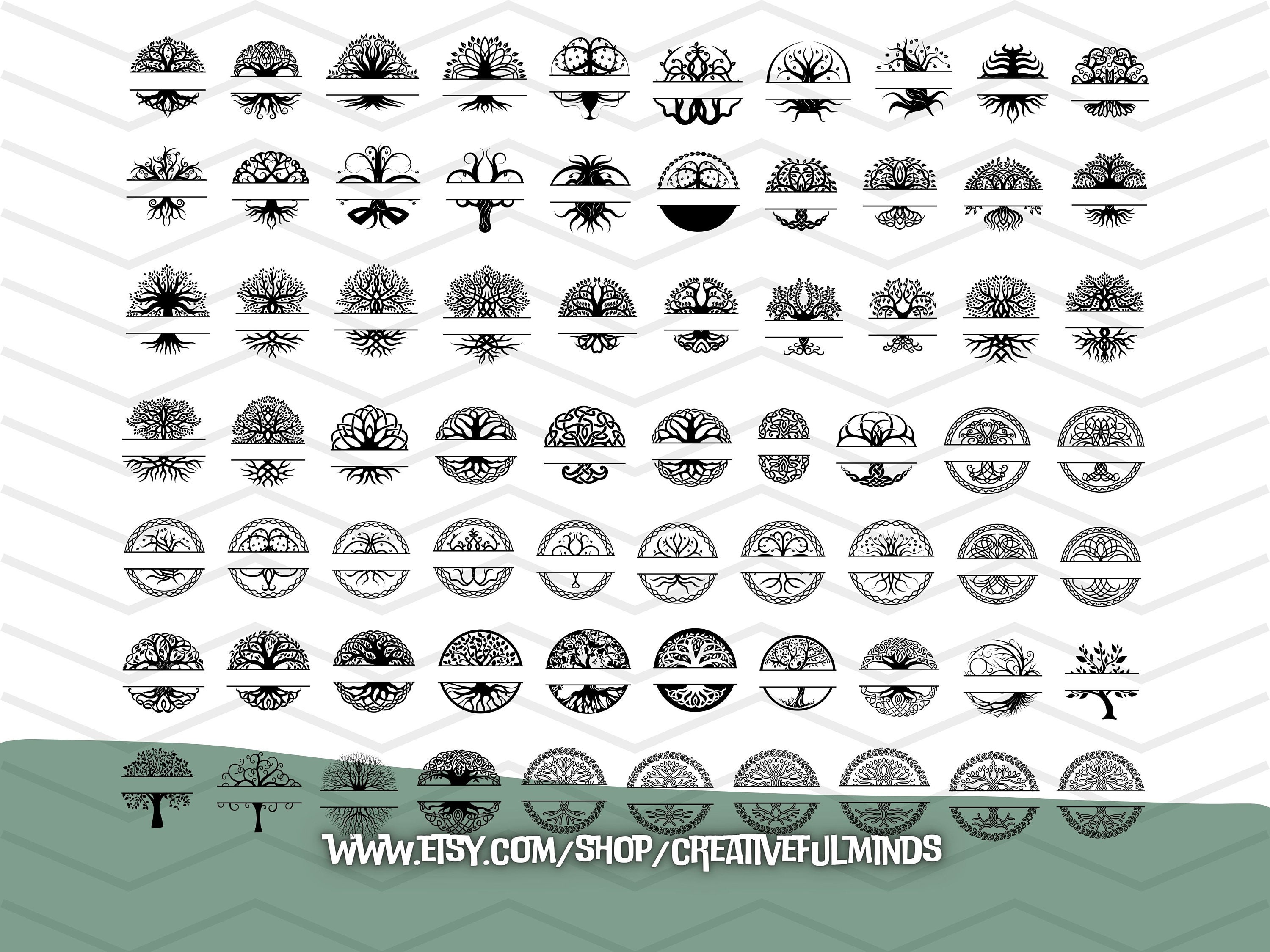 Celtic Tree Monograms SVG Bundle Life Tree SVG for Cricut, CNC, Laser ...