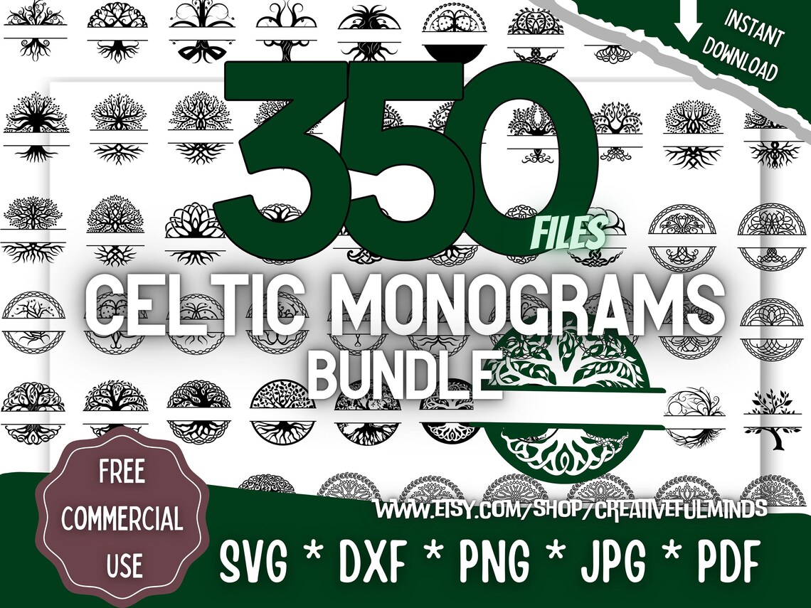 Celtic Tree Monograms SVG Bundle Life Tree SVG for Cricut - Etsy