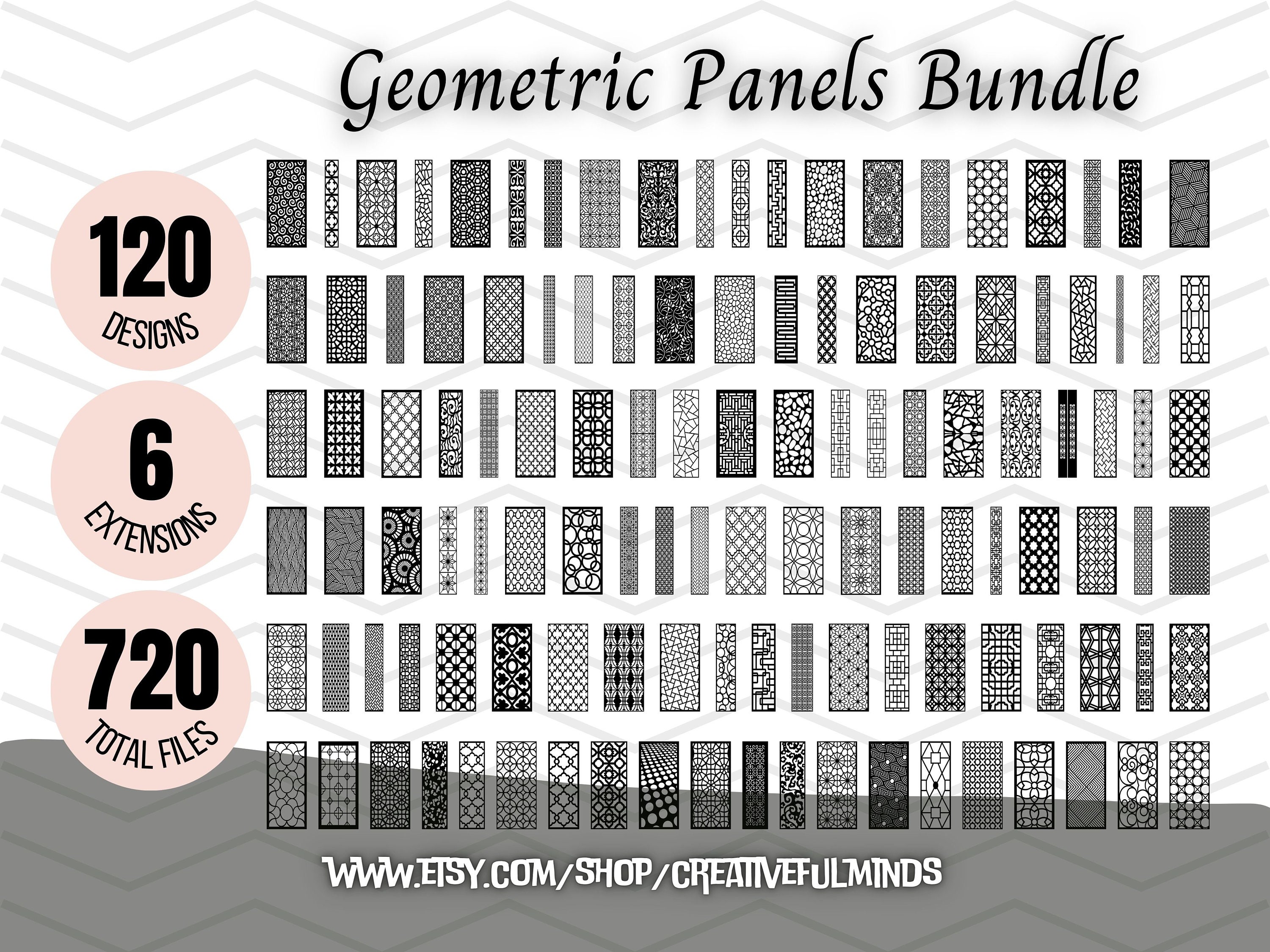 Geometric Panels SVG Bundle | for Cricut, CNC, Laser, Etc | Creative ...