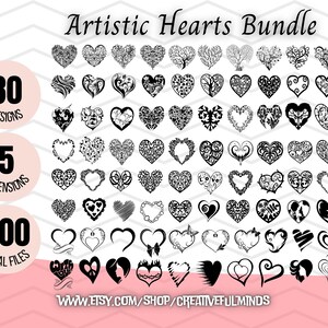 Hearts SVG Bundle | Artistic Heart Designs | for Cricut, CNC, Laser ...