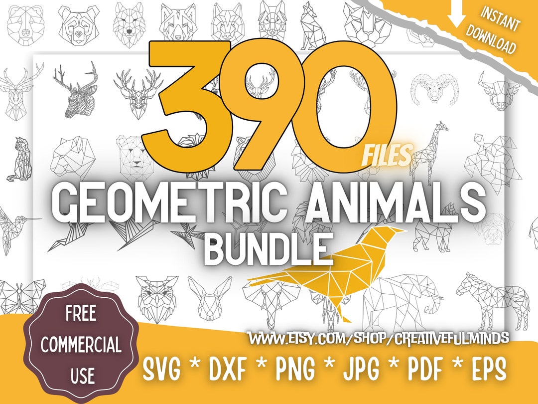 Geometric Animals SVG Bundle | for Cricut, CNC, Laser, Etc | Creative ...