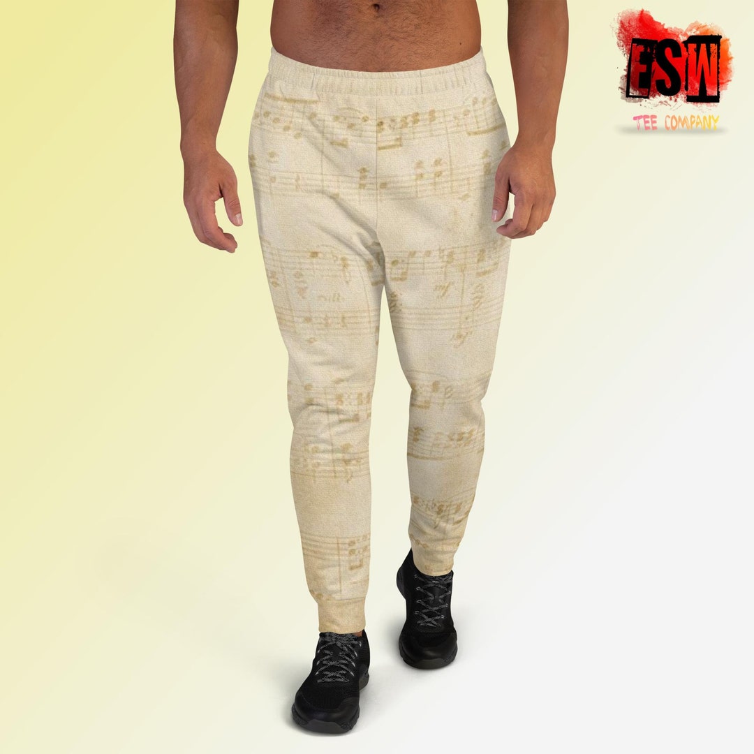 Musical Notes Sand Color Print Men's/unisex Joggers - Etsy